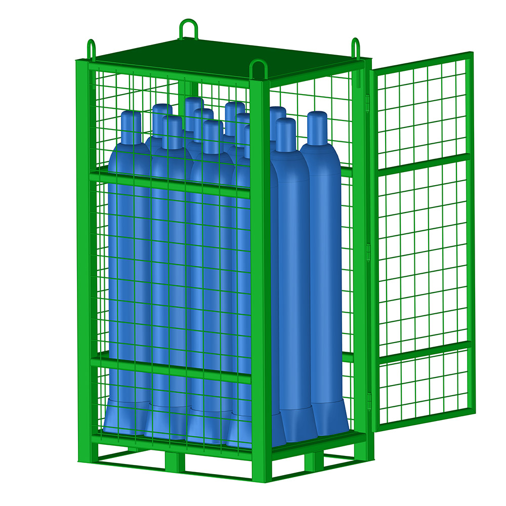 Cage for 12 oxygen cylinders 50 litres KT-OG12 | K-TEK.FR